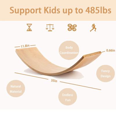 China Fitness Wooden Curvy Baby Kids Training Wobble Balance Board zu verkaufen