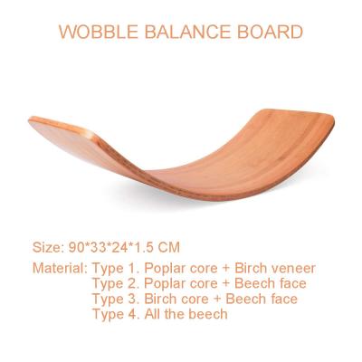 China Fitness Wooden Curvy Baby Kids Training Wobble Balance Board zu verkaufen