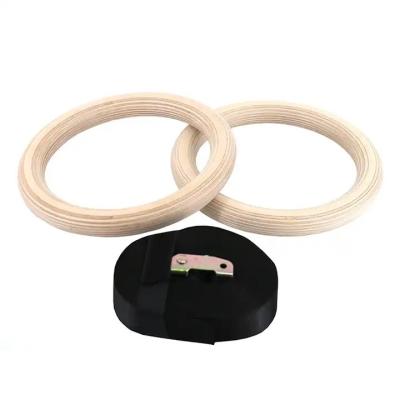 中国 Custom logo Fitness Strength Training Wooden Gym Ring with Adjustable Nylon Straps 販売のため