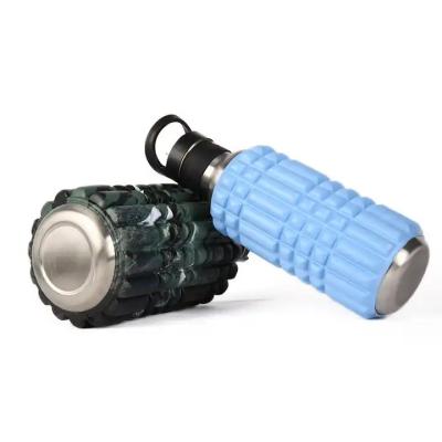 中国 Fashion Multi-function drinking sports water roller bottle foam roller water bottle 販売のため
