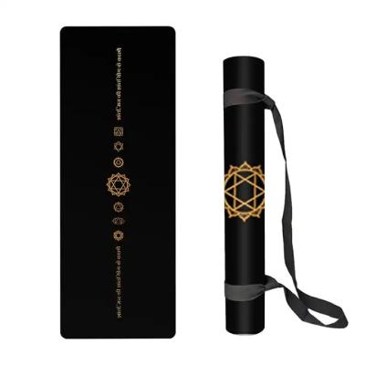 中国 5mm Luxury Anti Slip Black Natural PU Rubber Yoga Mats Private Packaging Custom Design Silk Printing for Exercise 販売のため