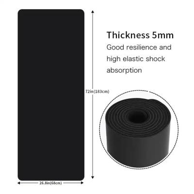 中国 5mm Luxury Anti Slip Black Natural PU Rubber Yoga Mats Private Packaging Custom Design Silk Printing for Exercise 販売のため