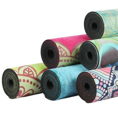 中国 anti slip eco friendly factory in Ningbo self rolling 3 mm suede yoga mats outdoor 販売のため