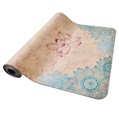 中国 anti slip eco friendly factory in Ningbo self rolling 3 mm suede yoga mats outdoor 販売のため