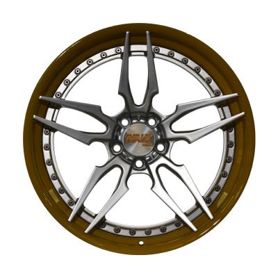 China factory direct custom 18 to 22 inch aluminum yellow brushed car forged wheels en venta