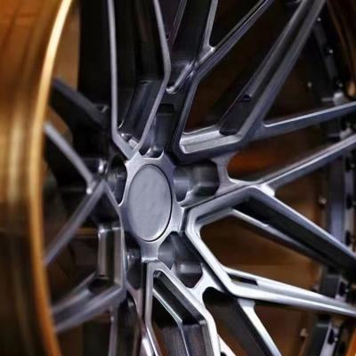 中国 factory Customized 2 piece super deep concave brushed bronze polished lip forged wheel 販売のため