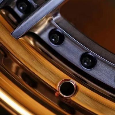 中国 factory Customized 2 piece super deep concave brushed bronze polished lip forged wheel 販売のため