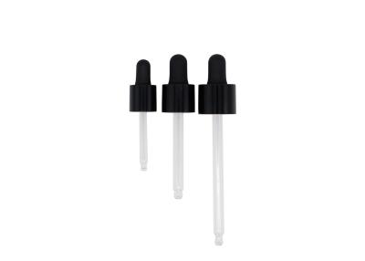 China 15mm 18mm 24mm Black Glass Dropper Pipette Smooth Plastic Cap For Bottles for sale