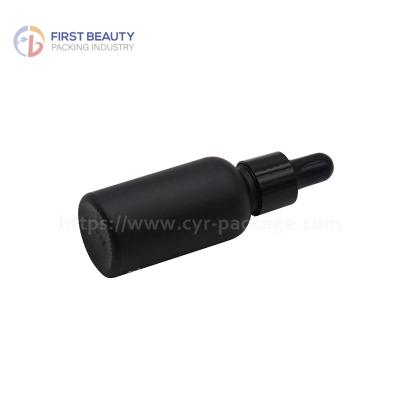 China Empty Essential Oil Dropper Glass Bottles Matte Black 5ml - 100ml for sale