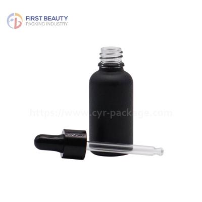 China Empty Essential Oil Dropper Glass Bottles Matte Black 5ml - 100ml for sale