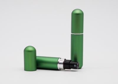 China Finger Size 5ml Refillable Glass Perfume Spray Bottles Matte Green Perfume Tester for sale