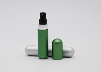 China Finger Size 5ml Refillable Glass Perfume Spray Bottles Matte Green Perfume Tester for sale