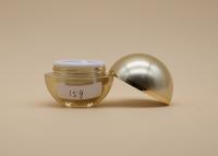 China Ball Shape Cosmetic Cream Containers , Gold Circle Empty Makeup jars for sale