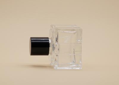 China Heavy Wall Square Glass Perfume Bottles , 50ml Glass Perfume Bottles for sale