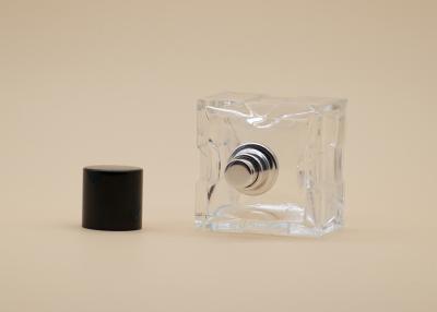 China Heavy Wall Square Glass Perfume Bottles , 50ml Glass Perfume Bottles for sale