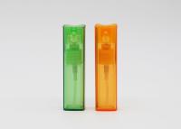 China Orange Color Refillable Glass Perfume Bottle 10ml Square Shape Atomizer for sale