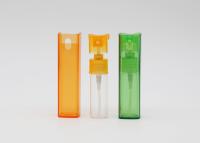 China Orange Color Refillable Glass Perfume Bottle 10ml Square Shape Atomizer for sale