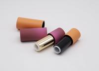 China Orange Rubber Soft Touch Empty Lip Balm Tubes BulkRound Frosted for sale