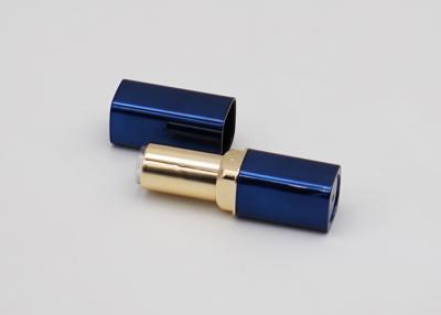 China Shiny Blue Empty Lipstick Tube Hot Stamping Surface Treatment for sale