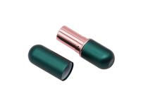 China Oval Shape Dark Green Magnetic Empty Lip Balm Tubes for sale
