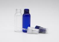 China Blue 50ml Empty Fine Mist Spray Bottle Plastic Cylinder for sale
