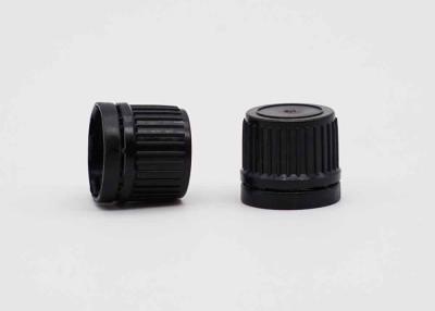 China 18mm 20mm Black Plastic Tamper Evident Screw Cap For Bottles for sale