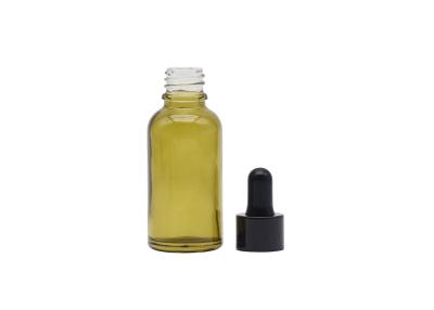 China 10ml 30ml 50ml Clear Light Green Glass Dropper Bottle Cosmetic Essential Oil Bottle Package for sale