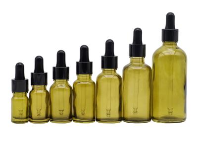 China 10ml 30ml 50ml Clear Light Green Glass Dropper Bottle Cosmetic Essential Oil Bottle Package for sale