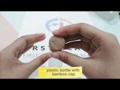 Natural Bamboo Lid Wooden Screw Cap For Cosmetic Packaging Bottle