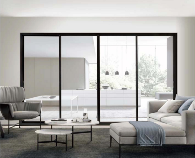 150 Electric Sliding Door panoramic aluminium alloy for private residences,villas, commercial areas, offices, large balconies