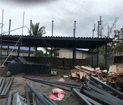 China Abschnitt Grey Colors H fabrizierte Stahlkonstruktionen für Garagen vor zu verkaufen