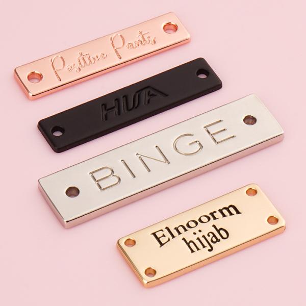 Quality Garment Bikini Metal Logo Tag Sew Metal Clothing Labels Custom Metal Label For for sale