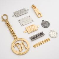 Quality Custom Metal Logo Tag For Handbag Luxury Gold Silver Letters Name Plate Clothing for sale