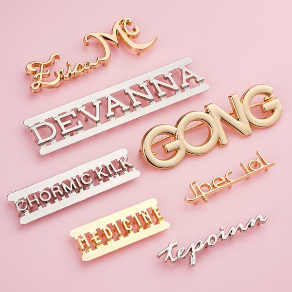Quality Engraved Logo Metal Name Plate Golden Professional Design Custom Metal Logo for sale