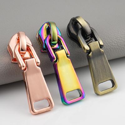 China Non Lock Slider Type Zipper Sliders For Designer Handbag Custom Logo Zipper Pull Metal for sale