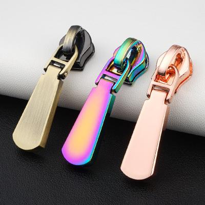 China Non Lock Slider Type Zipper Sliders For Designer Handbag Custom Logo Zipper Pull Metal for sale