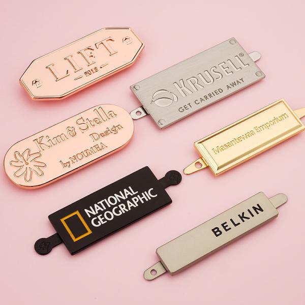 Quality Engraved Logo Metal Name Plate Golden Professional Design Custom Metal Logo for sale