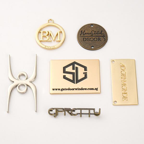 Quality Engraving Metal Label Logo Letters Metal Plate Logo Sewing Tags for Clothing Custom for sale