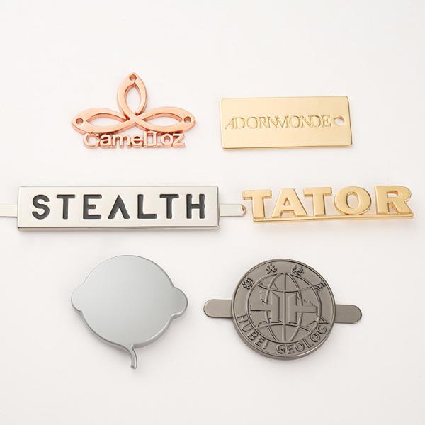 Quality level Custom Gunmetal Letter Logo Metal Plate in Brushed Bronze for Cross Tag for sale