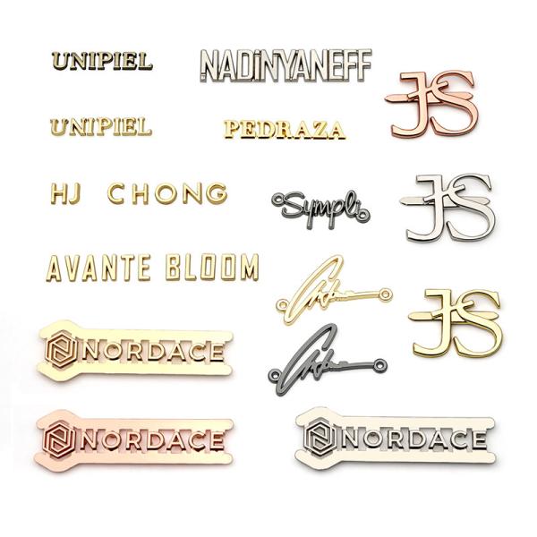 Quality Durable Design Letters Metal Name Plate for Handbag Kangsheng Custom Metal for sale