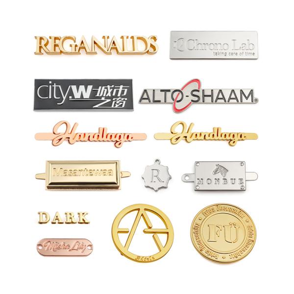 Quality Customized Size Handbag Hardware Engraved Metal Logo Plate Tags Custom Labels for sale