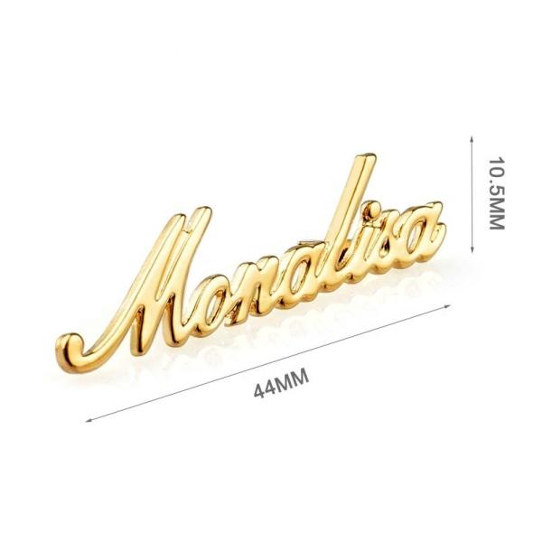 Quality Custom Gold Plated Metal Letter Logo Nameplate Perfect for Handbags Personalized Touch for sale
