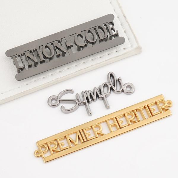 Quality Custom Gold Plated Metal Letter Logo Nameplate Perfect for Handbags Personalized for sale