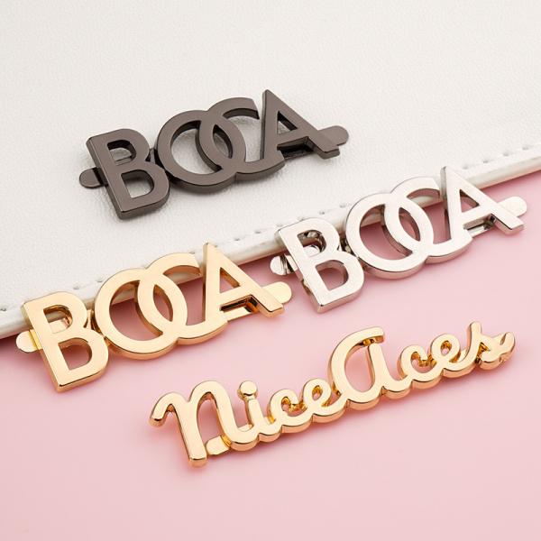 Quality Custom Gold Plated Metal Letter Logo Nameplate Perfect for Handbags Personalized for sale
