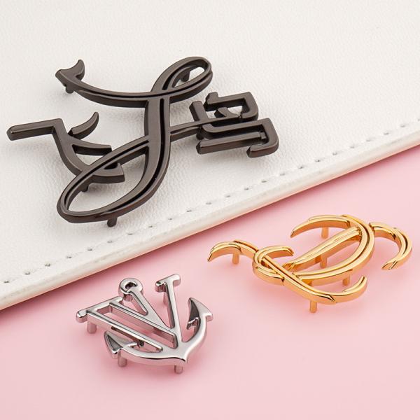 Quality Custom Gold Plated Metal Letter Logo Nameplate Perfect for Handbags Personalized for sale