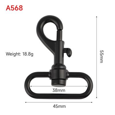 China Customized Zinc Alloy Swivel Snap Hook Dog Leash Eye Bolt Snap For Bag 38mm Black Eye for sale