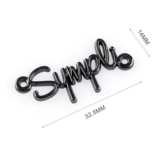 Quality Customize Your Accessories with Metal Logo Gunmetal Sewing Letters Clothing Label Tag for sale