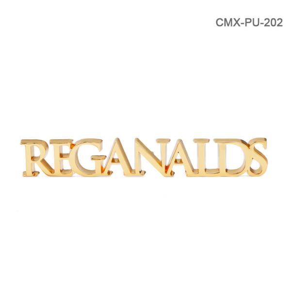 Quality Nickel-free Alloy Letters English Letter Luxury Logos Metal Gold Metallic Logo for Handbag for sale