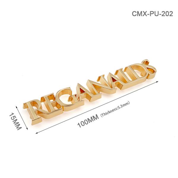 Quality Nickel-free Alloy Letters English Letter Luxury Logos Metal Gold Metallic Logo for sale