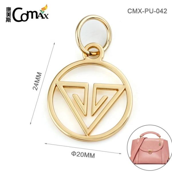 Quality Superior Gold Round Metal Tags for Handbags Customized Shape and Custom Hollow for sale